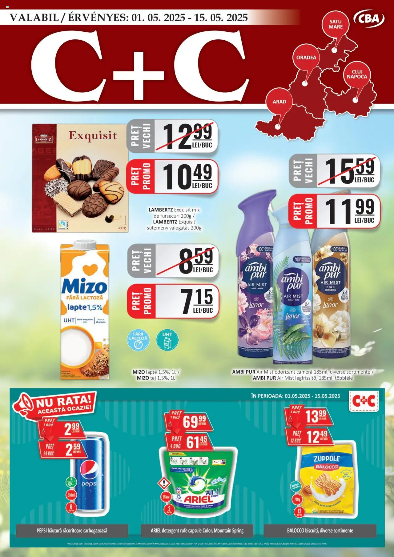 CBA Catalog 01.05.2025 > Ultima ofertă > Arad, Satu Mare, Cluj