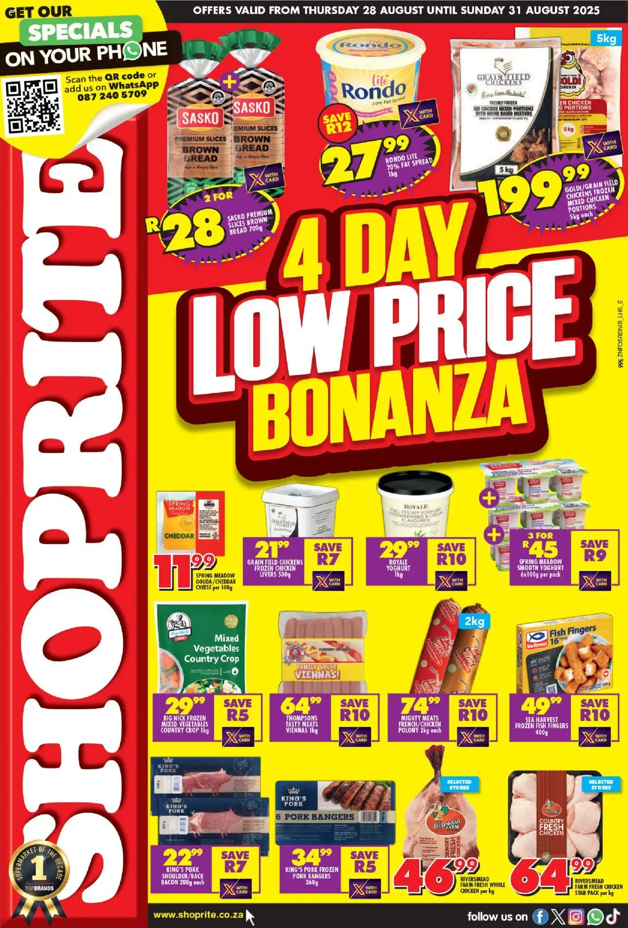 Shoprite KwaZulu-Natal - Low Price Bonanza 28/08 - 31/08/2025