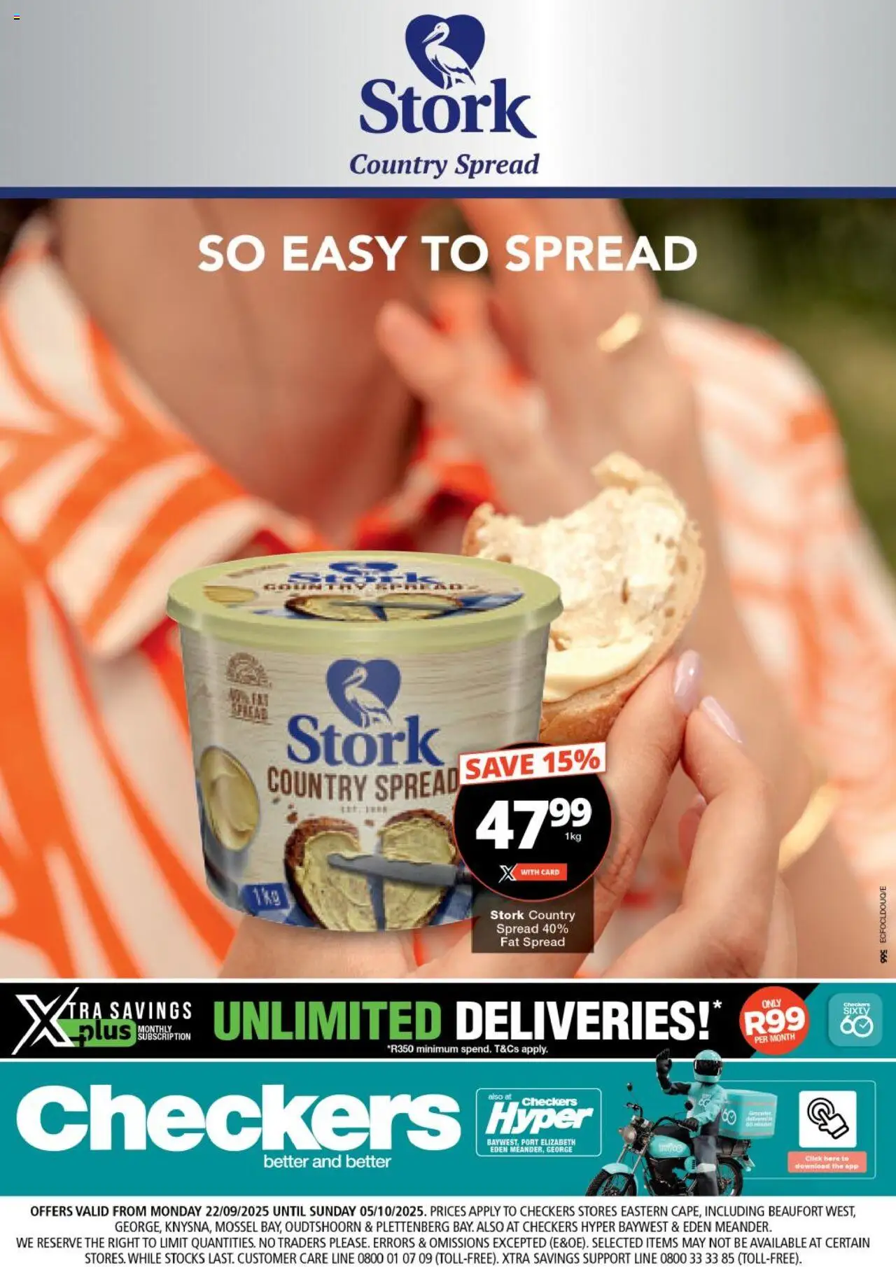 Checkers Eastern Cape - Stork Promotion 22/09 - 05/10/2025