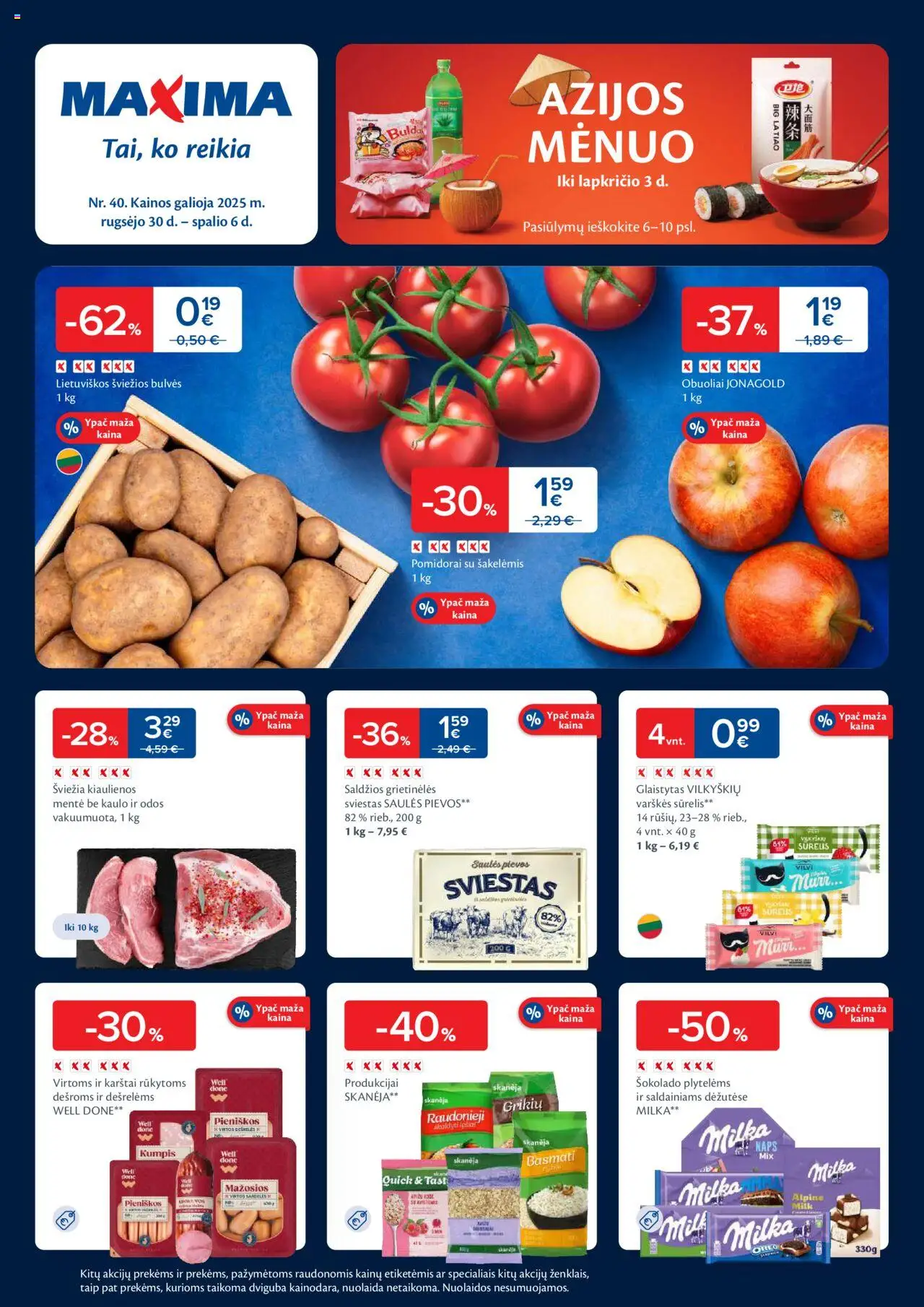 MAXIMA leidinys (2025.09.30) - akcijos ir specialūs pasiūlymai
