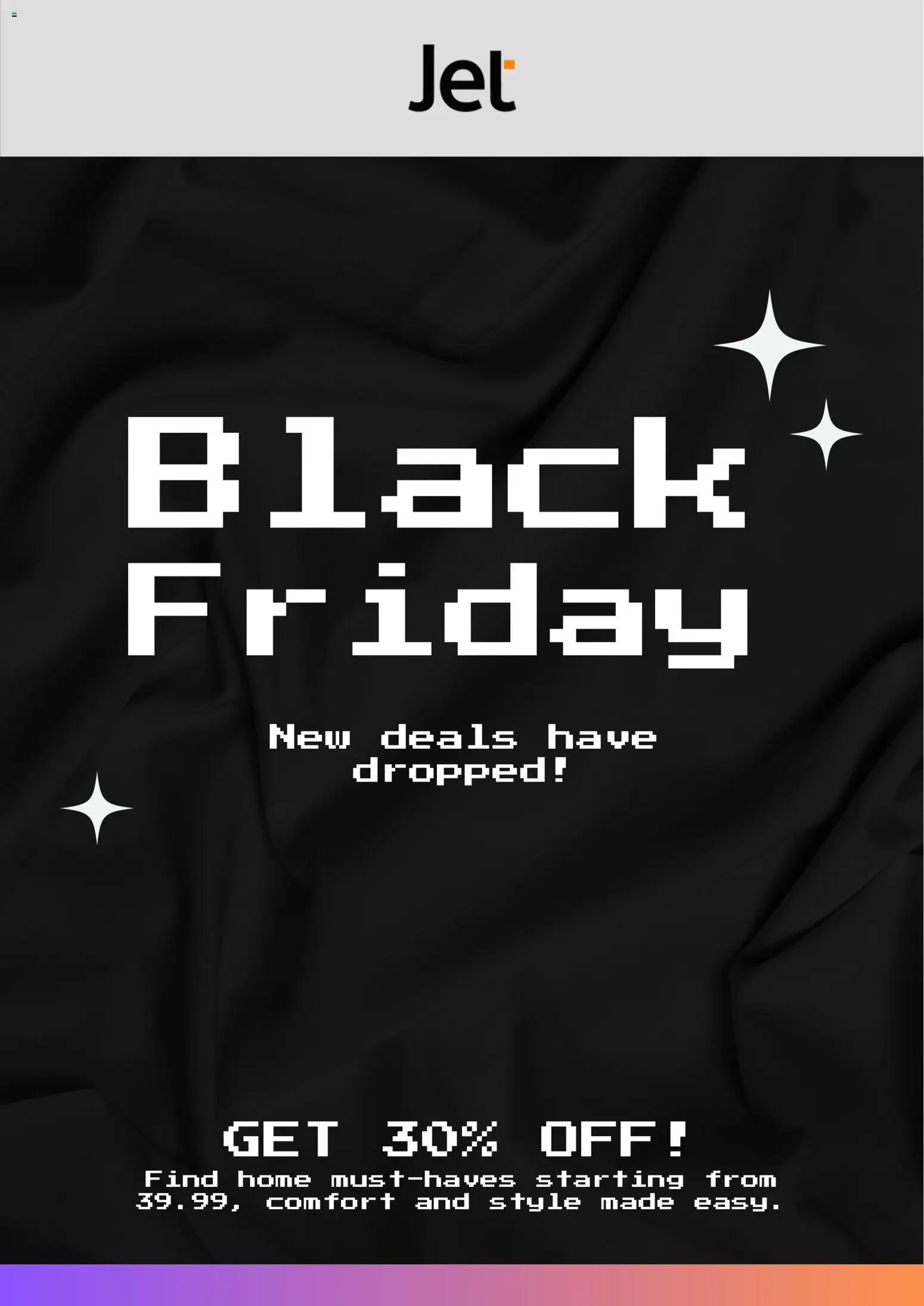 Jet Black Friday from from Monday 10/11/2026