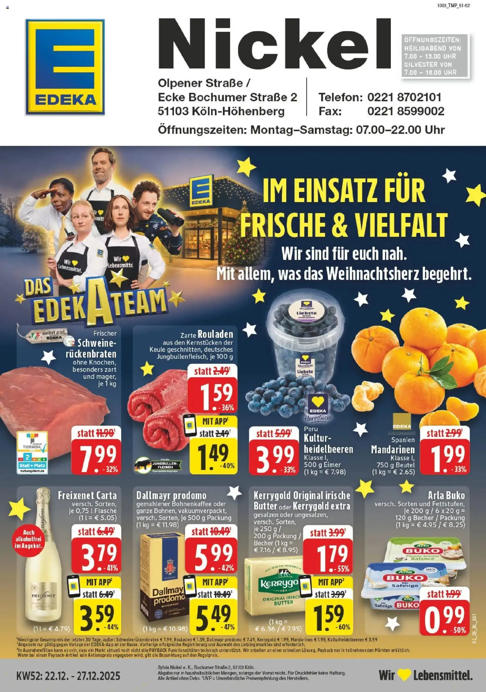 EDEKA Prospekt ab 22.12.2025 - Prospekt Köln Online