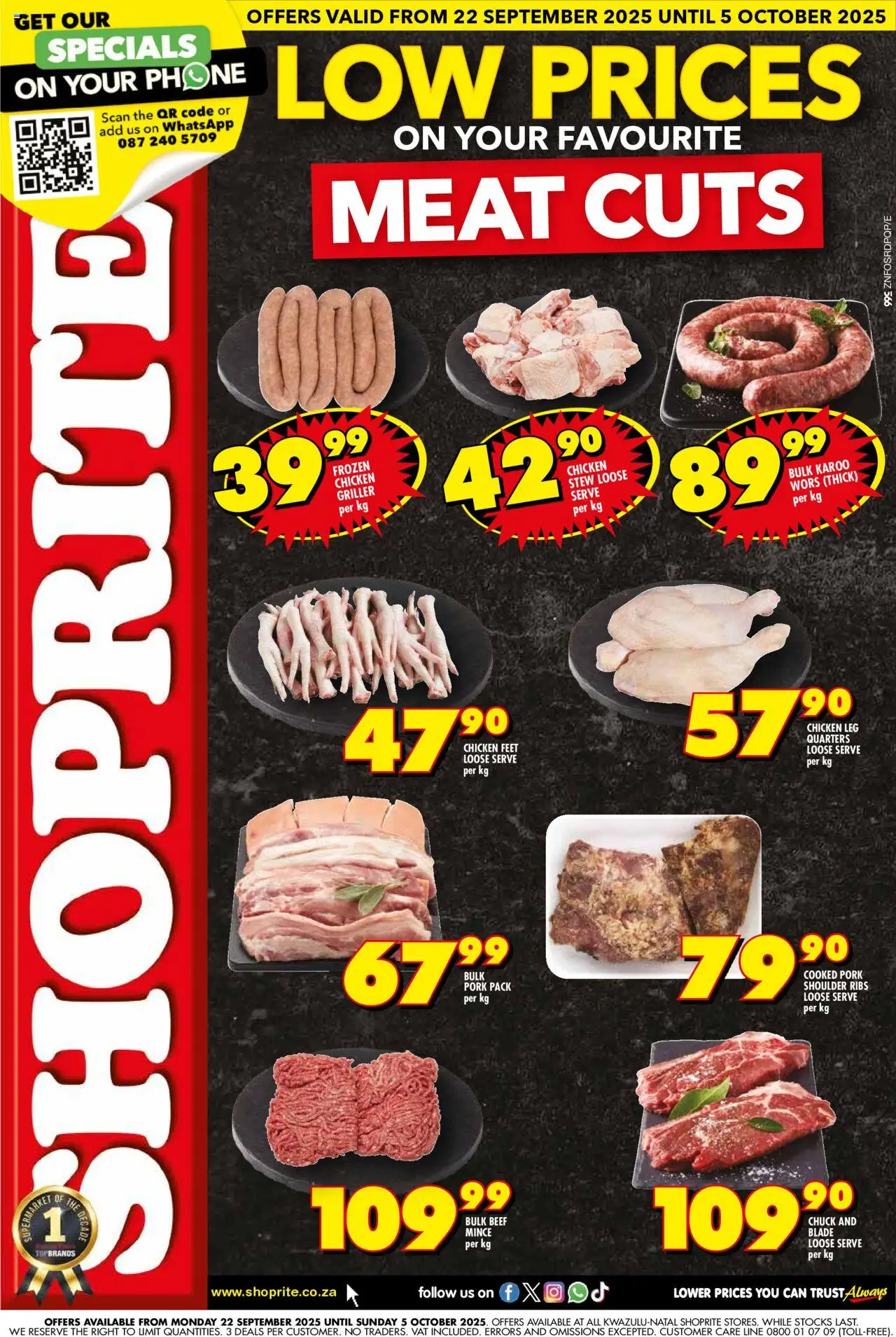 Shoprite KwaZulu-Natal - Low Price Meat 22/09 - 05/10/2025
