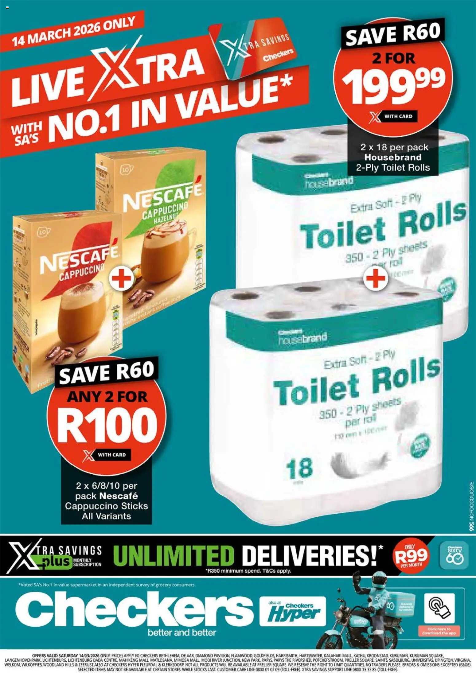 Checkers Checkers - Northern Cape - Xtra Savings Deals 14/03 - 14/03/2026