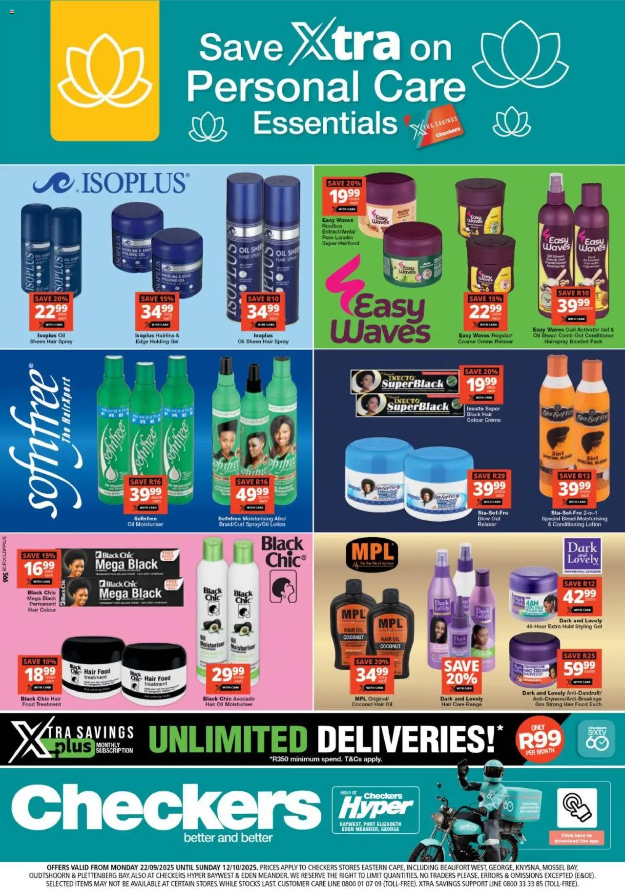 Checkers Eastern Cape - Haircare Promotion 22/09 - 12/10/2025